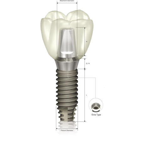 SS III SA OSSTEM IMPLANT R 4.5mmDX 8.5mmL GH1.8 ASS3R4508S18